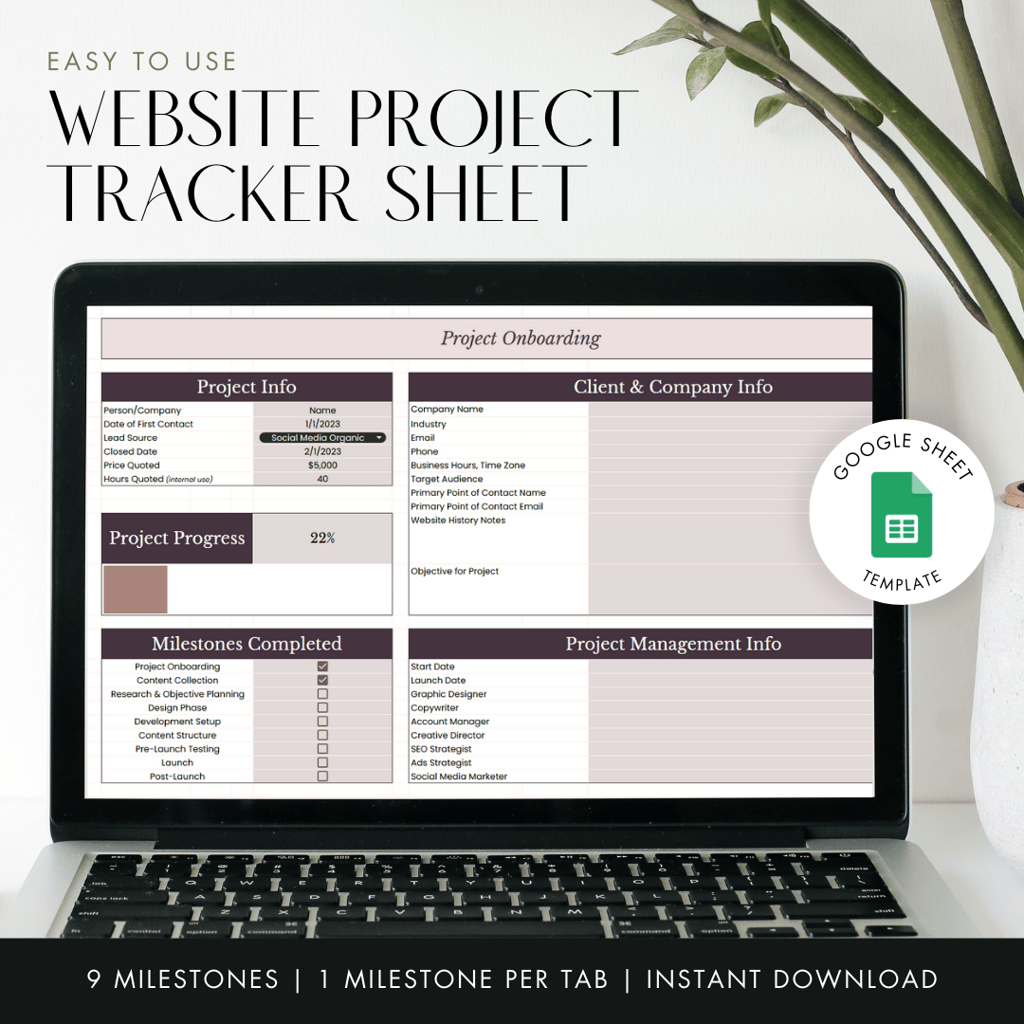 Web Designer's Ultimate Project Tracker Sheet – Taysia Peterson