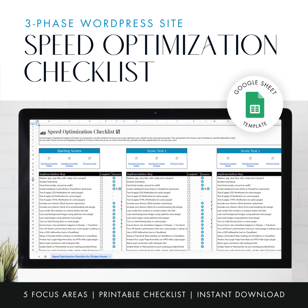 Website Speed Optimization Checklist – Taysia Peterson