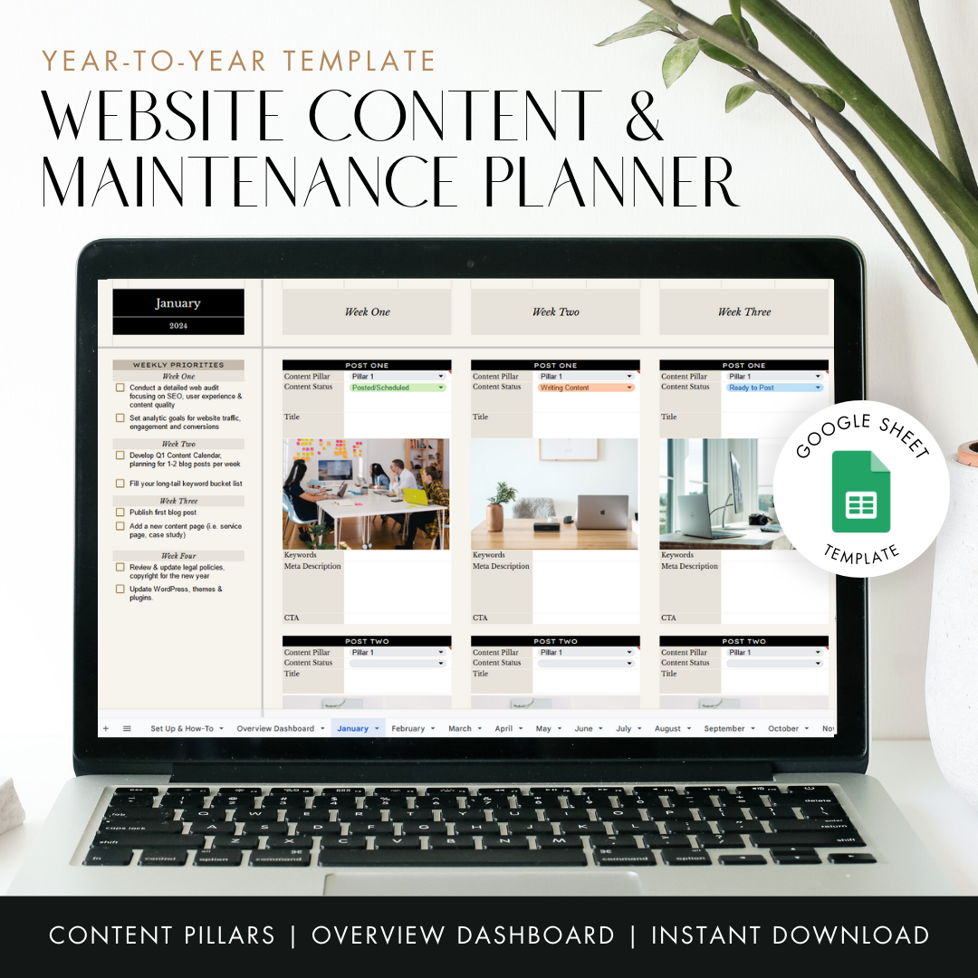 Website Content & Maintenance Planner – Taysia Peterson