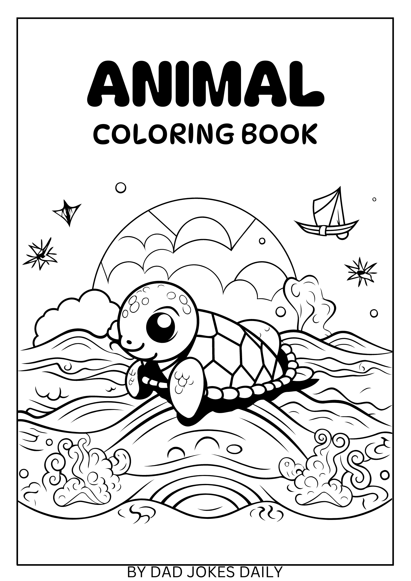 Black and white minimalist animal coloring book – Sai Squared Ink