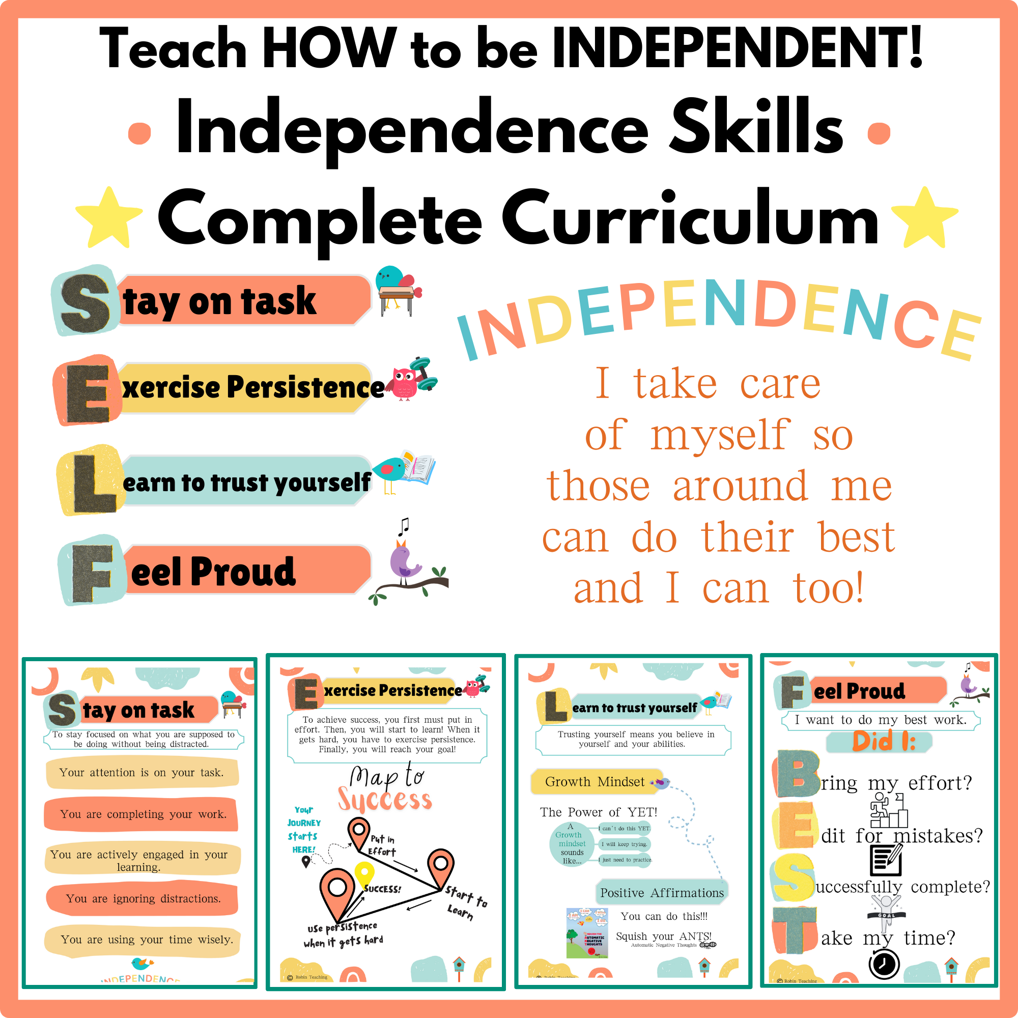 SELF Independence- Executive Functioning Skills Curriculum Unit ...