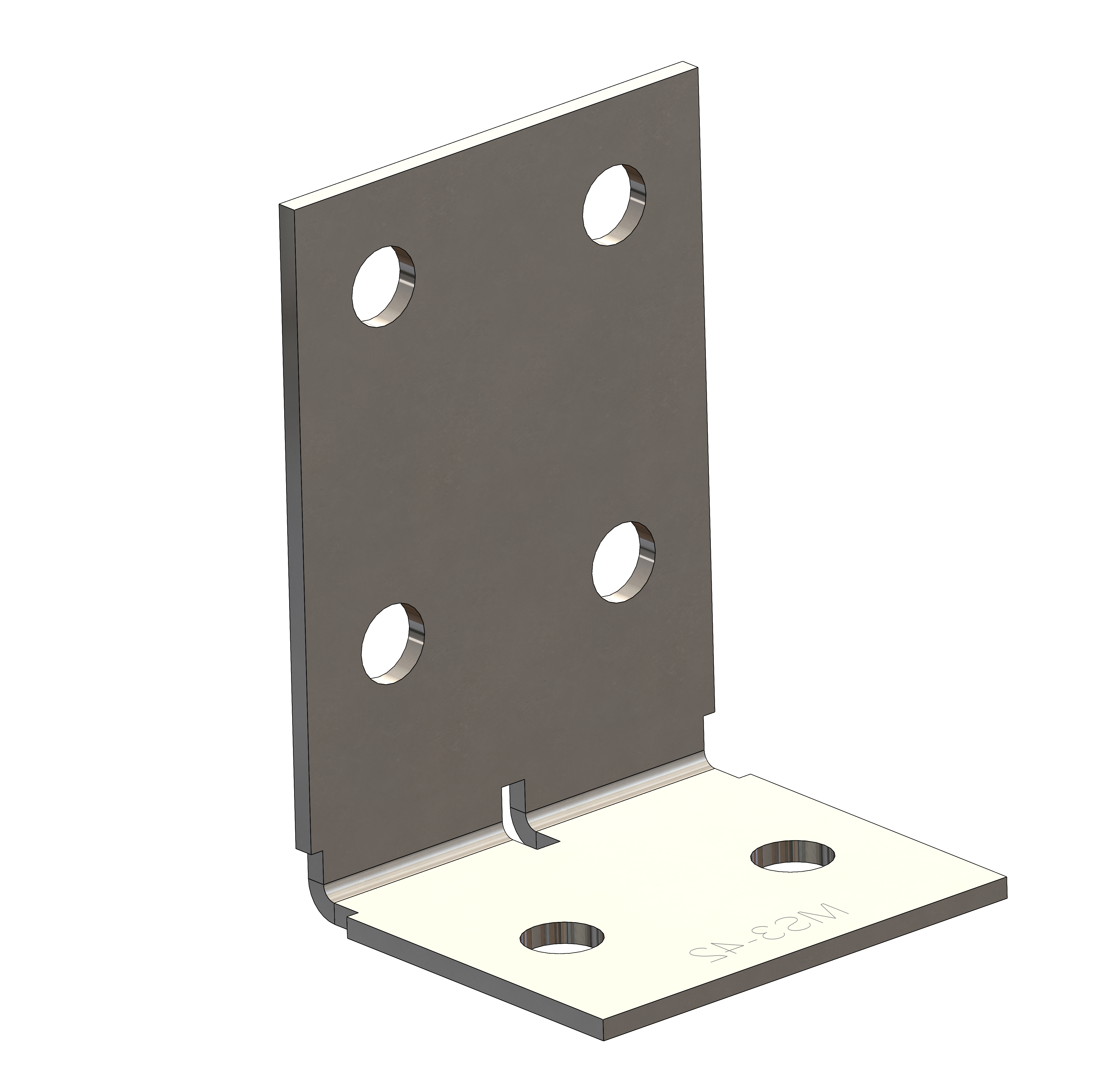 RLC 60 x 100 x 70 x 3mm M10 Galvanised Angle Bracket - Right Laser Cut