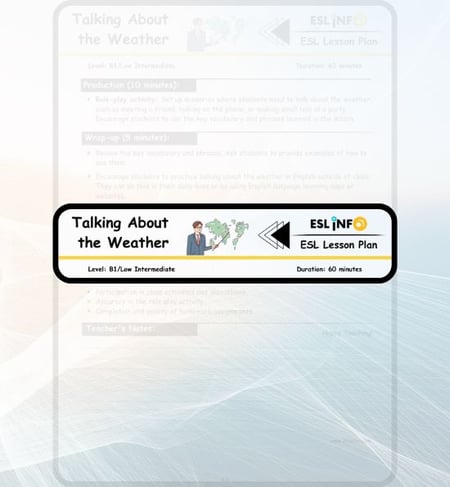 Talking About the Weather – ESL Lesson Plan for Adults – ESL Info