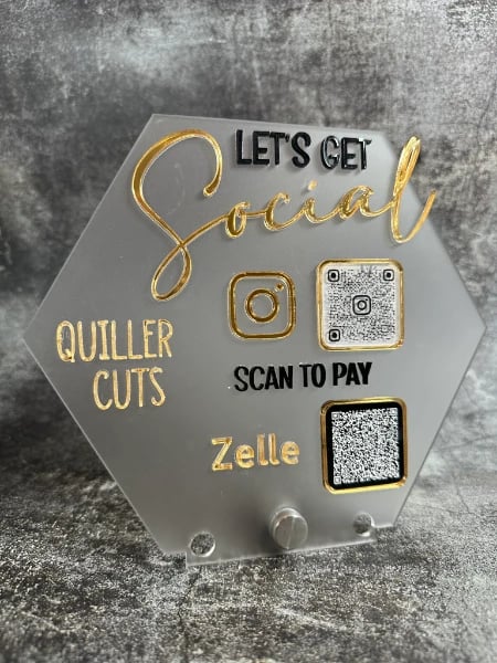 Hexagon QR Code Sign – Quiller Cuts
