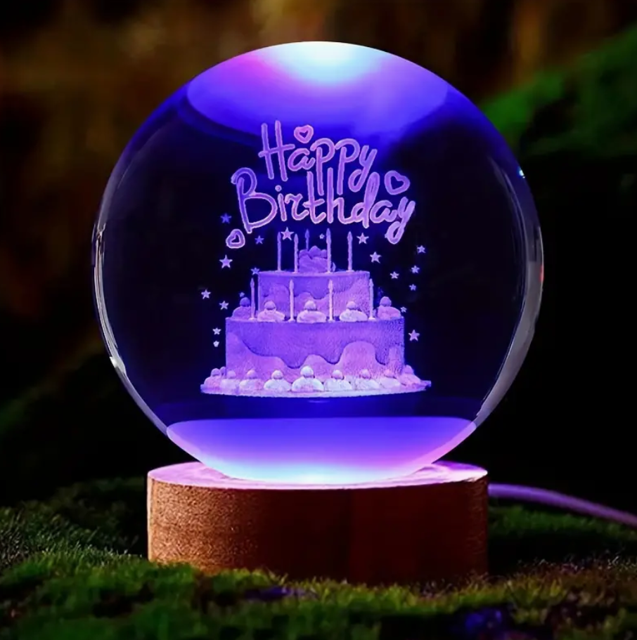 3D Happy Birthday Crystal Ball LED Light – Wilztore