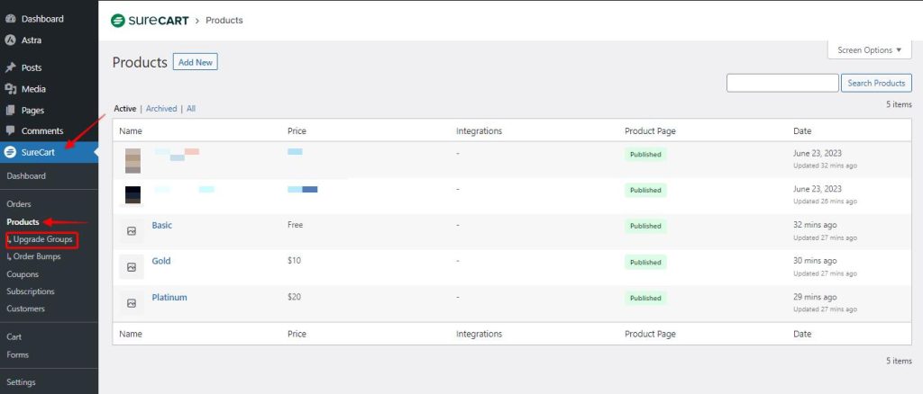 What are Upgrade Groups in SureCart? - SureCart