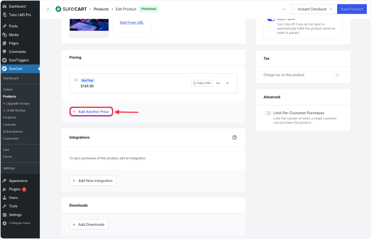 How To Create a Product With Free Trials - SureCart