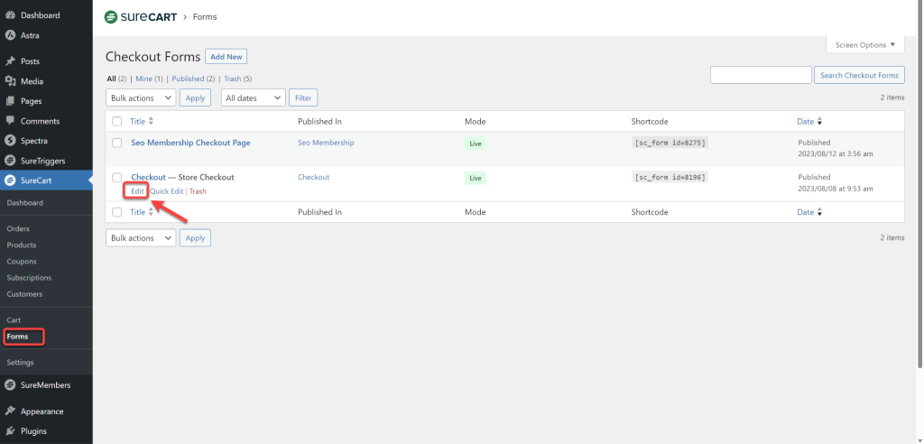 How to Edit & Customize a Form in Surecart - SureCart