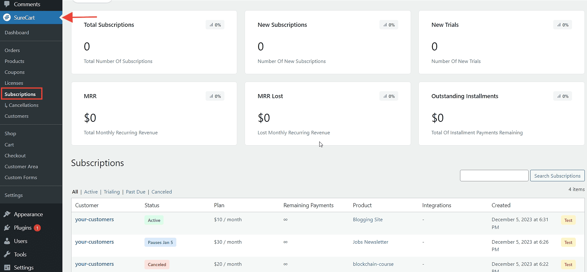 How To Manage Subscriptions In Surecart Surecart